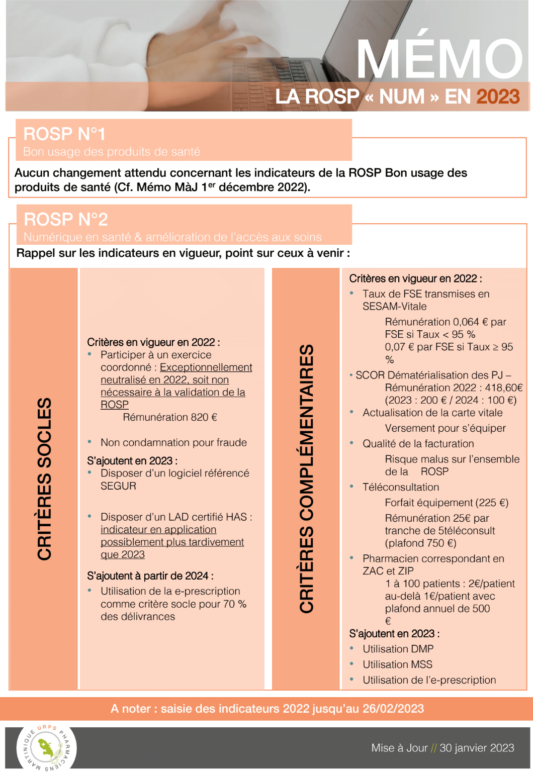 Obtention ROSP 2023 - Changements généraux COVID - URPS Pharmaciens ...